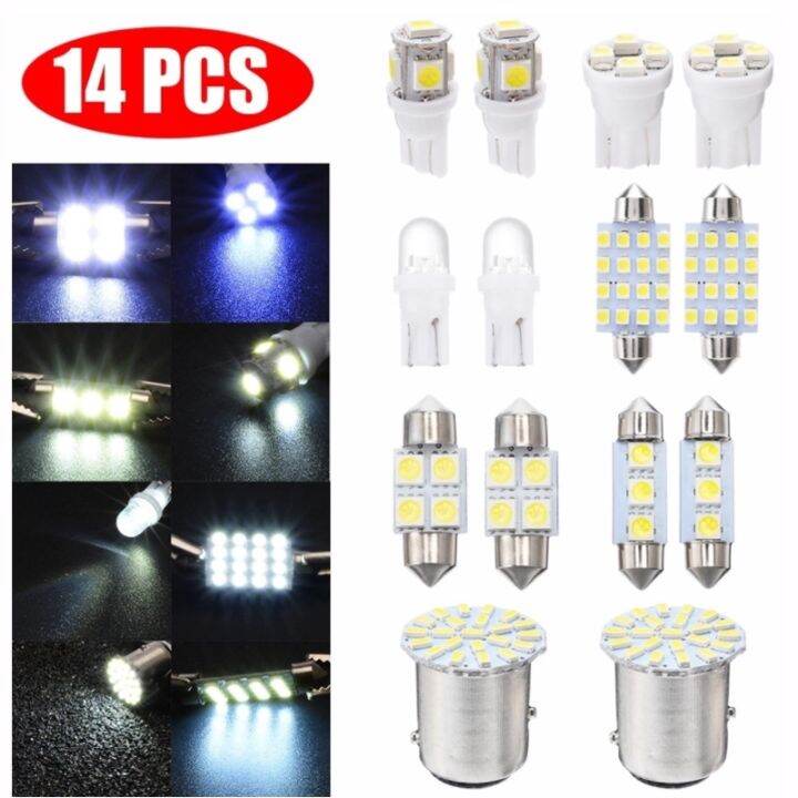 14pcs White LED 1157 T10 31 36mm Car Interior Light Kit Set / Auto Map ...