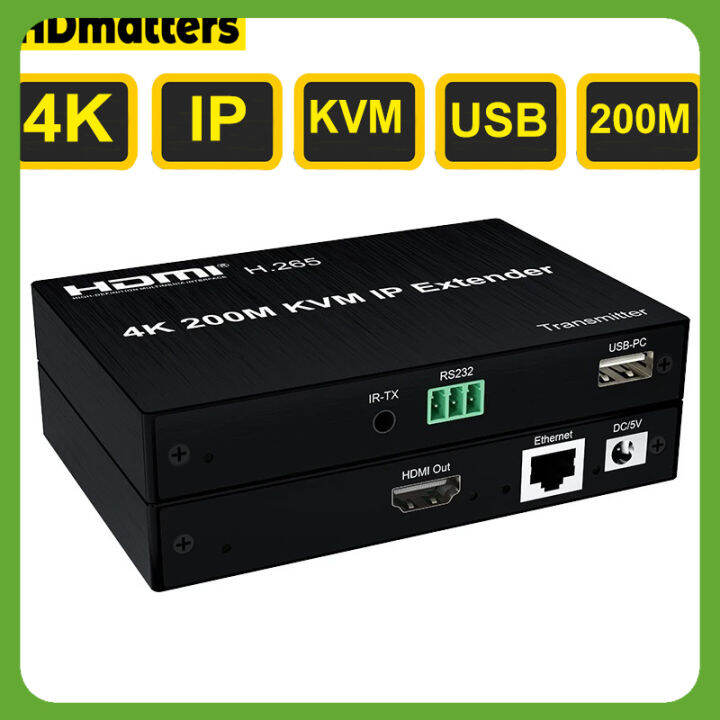 4K HDMI KVM Extender Over IP 200M 4K USB HDMI KVM Ethernet Extender ...
