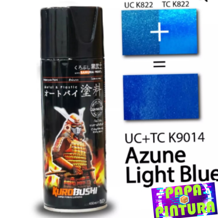 SAMURAI SPRAY PAINT AZUNE LIGHT BLUE UC K822* ( KAWASAKI 2-COAT SYSTEM ...