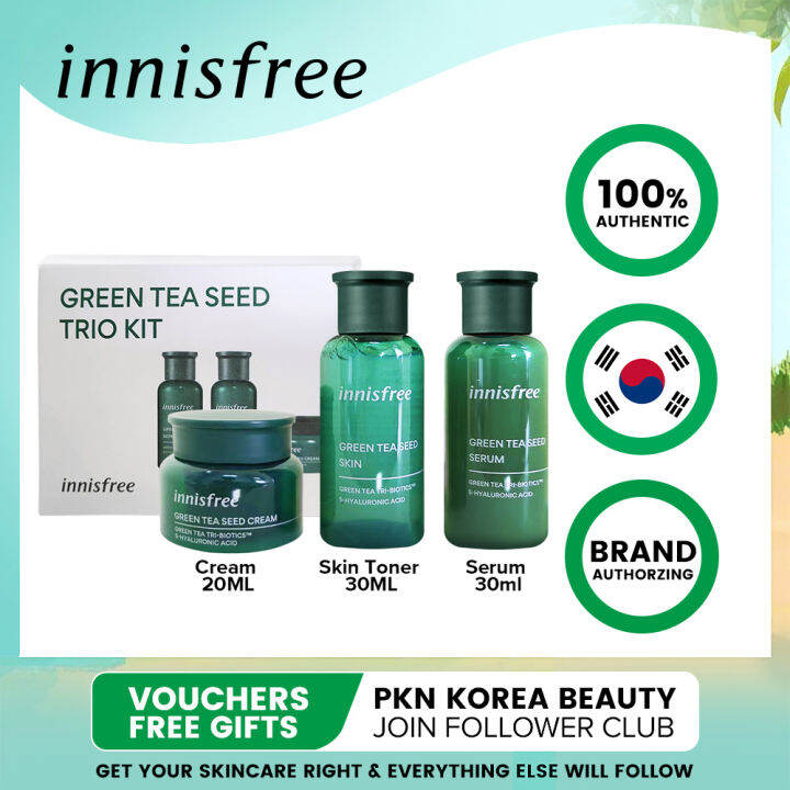 [2023 Sample Travel Kit] Innisfree Green Tea Seed Trio Travel Kit (Skin ...