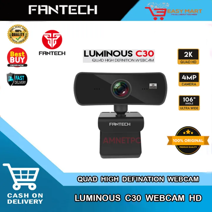 Fantech Webcam for PC and laptop 2k 1440P QUAD HD 4MP with Built in ...