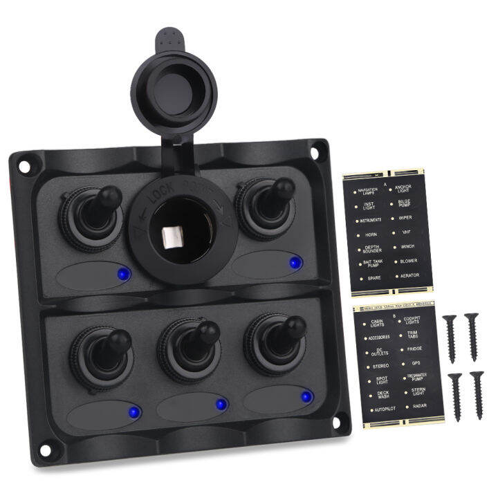 Waterproof Circuit Breaker Yacht Boat Switch Panel 12v Marine Car 5 ...