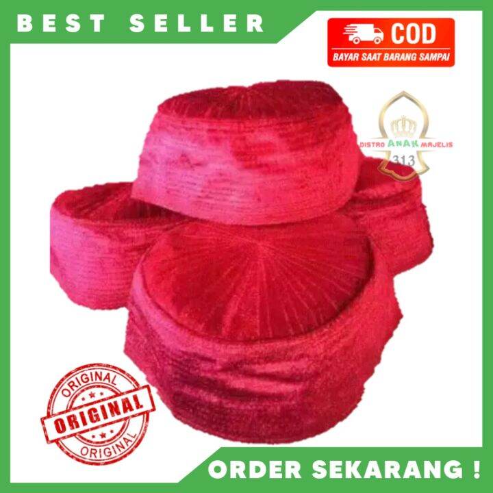 Kopyah Bludru / Peci Bludru Merah Habib Umar Al Muthohar / Peci Bludru ...