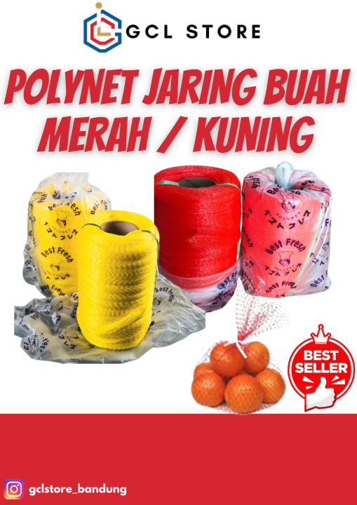 POLYNET ROLL | JARING BUAH | BEST FRESH I 100 METER I MERAH I KUNING ...