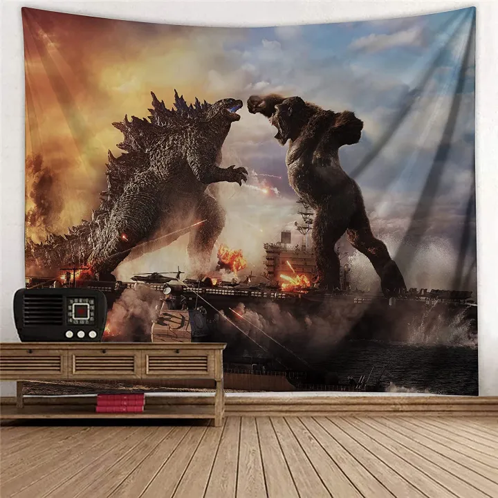 ประณีต Godzilla Tapestry ผ้าลายยิปซีตกแต่งผนัง Godzilla Vs Kong ของ ...