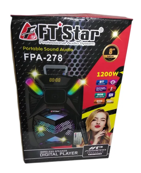 FT STAR PROFESSIONAL AUDIO SYSTEM PORTABLE SOUND AUDIO FPA-278 | Lazada PH