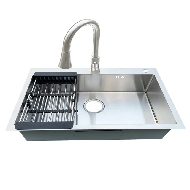 KITCHEN SINK SATU LUBANG JKM 7545 STAINLESS SUS 304 PAKET LENGKAP KERAN ...