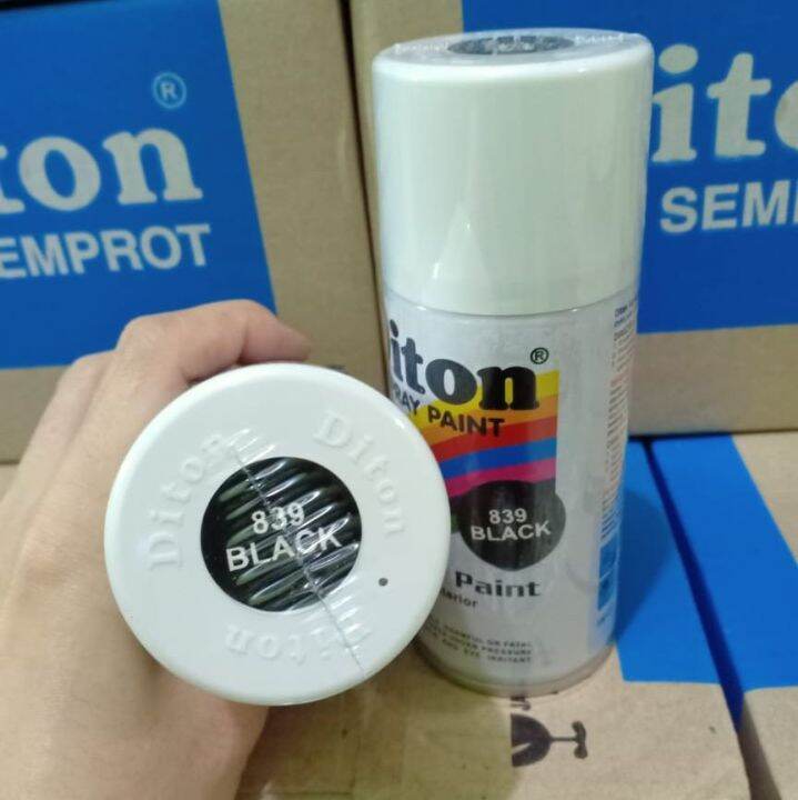 Pilox Cat Semprot DITON Spray Paint Acrylic Lacquer Paint - 839 Black ...