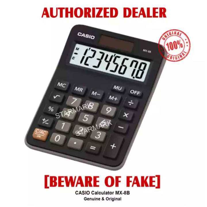Casio Calculator MX-8B Calculators Heavy Duty MX8B AUTHENTIC Red ...
