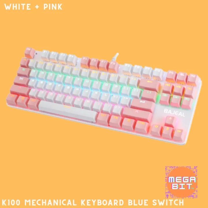 rakk keyboard K550 Mechanical Keyboard Blue Switches Hot Swappable Backlit RGB87 Pink White K100 ...