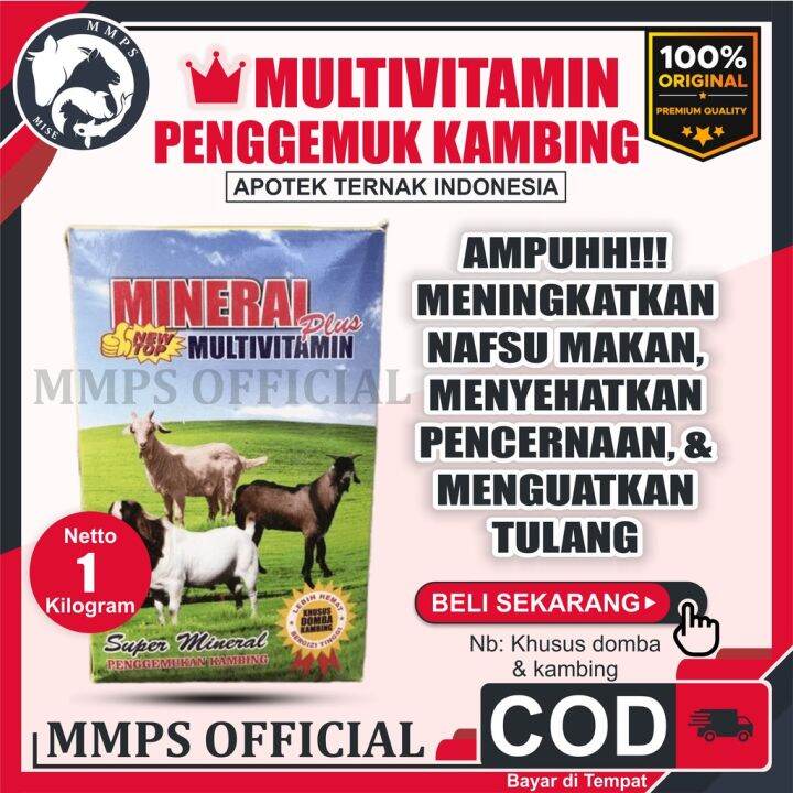 Mineral Plus Multivitamin untuk Penggemukan Kambing & Domba 1Kg ...