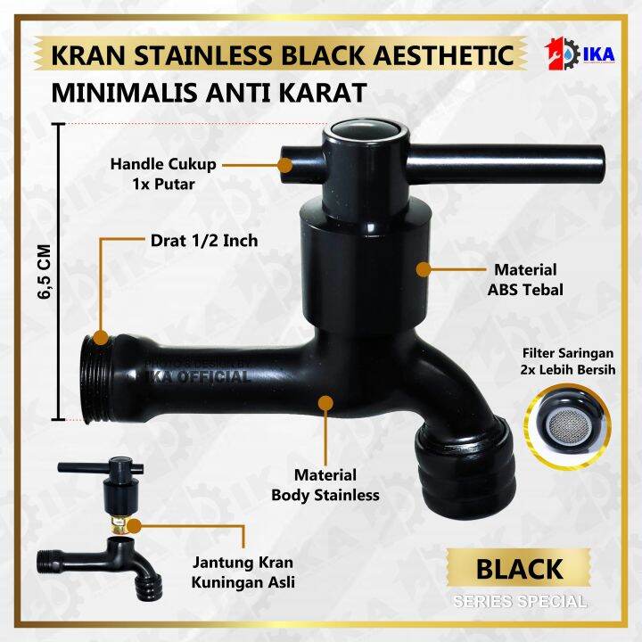 Kran tembok Minimalis HITAM murah -Keran Air taman kamar Mandi bak air ...