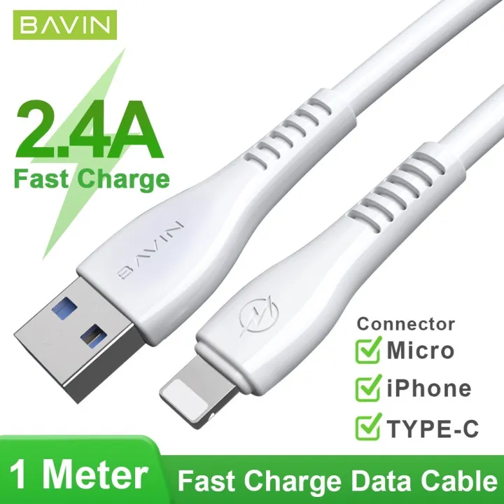 ZNA888.ph BAVIN CB195 2.4A Fast Charging & Data Transfer usb Cable w/ 1 ...
