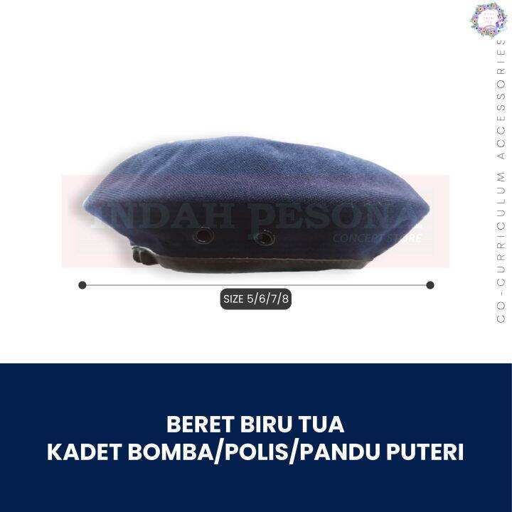 BERET KADET BIRU TUA PANDU PUTERI/BOMBA/KADET POLIS | Lazada