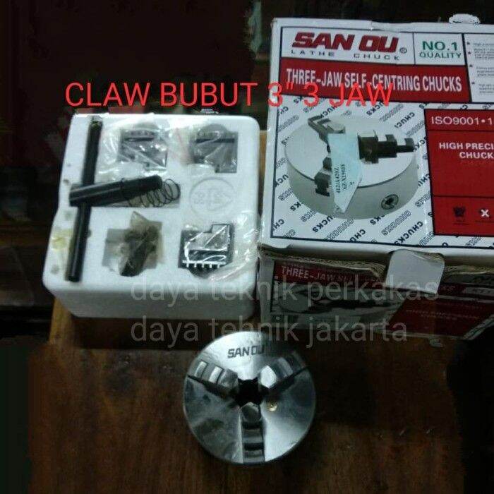 CLAW BUBUT 3" 3 JAW - KEPALA BUBUT 3" KAKI 3 - CHUCK BUBUT 3" SAN OU ...