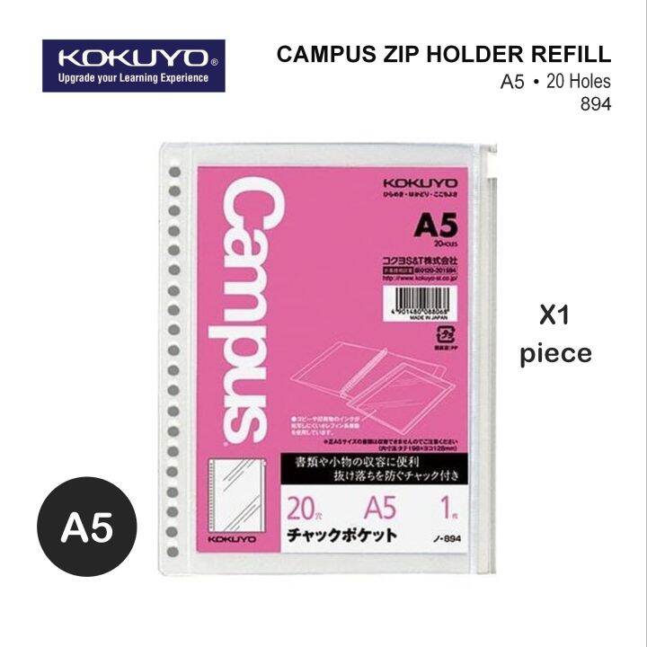 Kokuyo Campus Zip Holder File Refill A5 (894) / B5 (884) | Lazada Singapore
