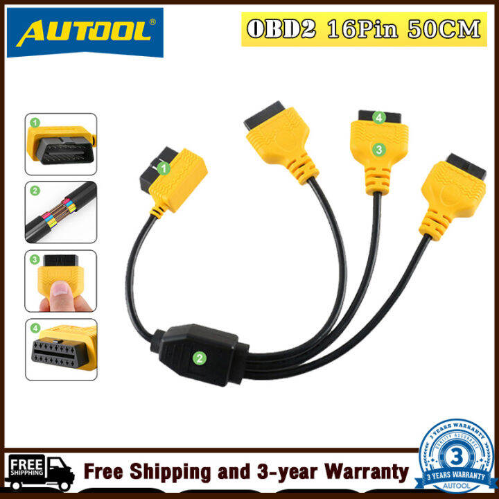 AUTOOL 50cm Automobile OBD2 ELM327 Scanner Cable, Car OBD Engine Fault ...
