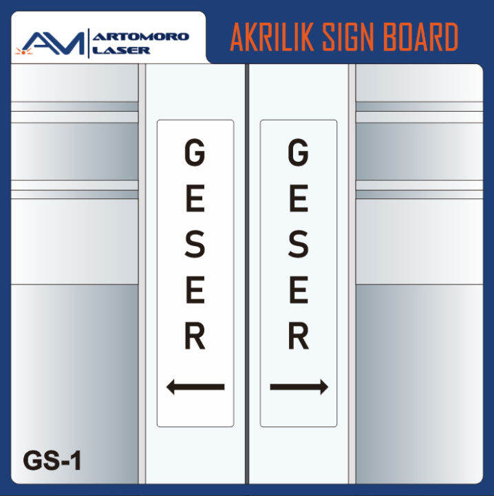 AKRILIK TEMPELAN KACA / SIGN BOARD GESER SIGNAGE LABEL SLIDE ACRYLIC ...