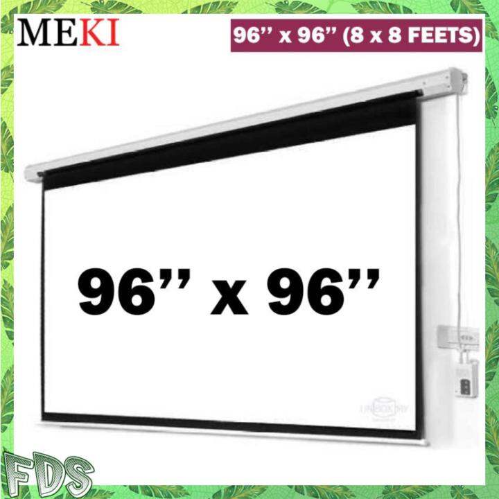 Meki Solid Series Motorized Projector Screen with Wireless Remote ...