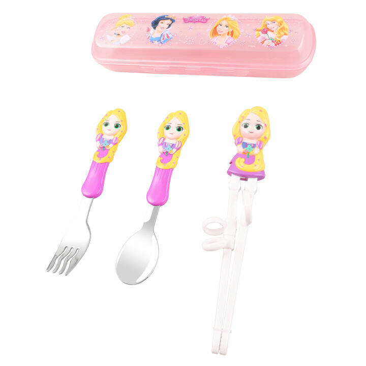 Disney Princess Rapunzel Learning Chopsticks & Spoon Fork Set | Lazada