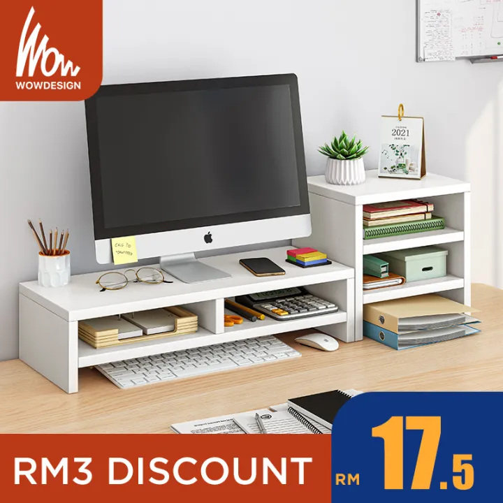 Computer Monitor Stand Raiser Increased Shelf Base Desktop Keyboard ...