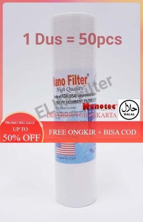 Nano Filter 10 inch 5 micron / 1 Dus 50pcs / Filter Air Nanotec / Spun ...