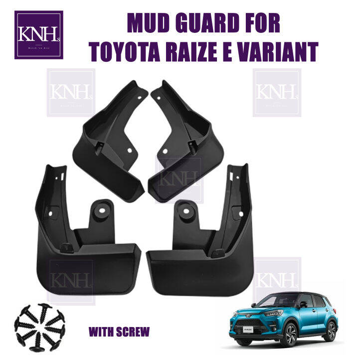 Toyota Raize 2022 - 2023 E Variant Mudguard Mud Flaps Splash Guards Set ...