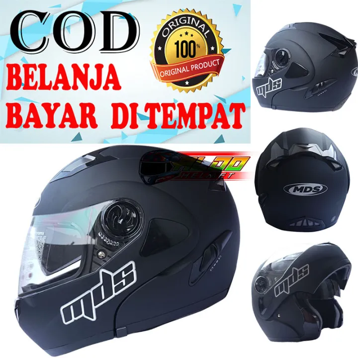 HELM FULL FACE / HELM MODULAR / MDS PRO RIDER POLOS BLACK DOFF / HELM ...