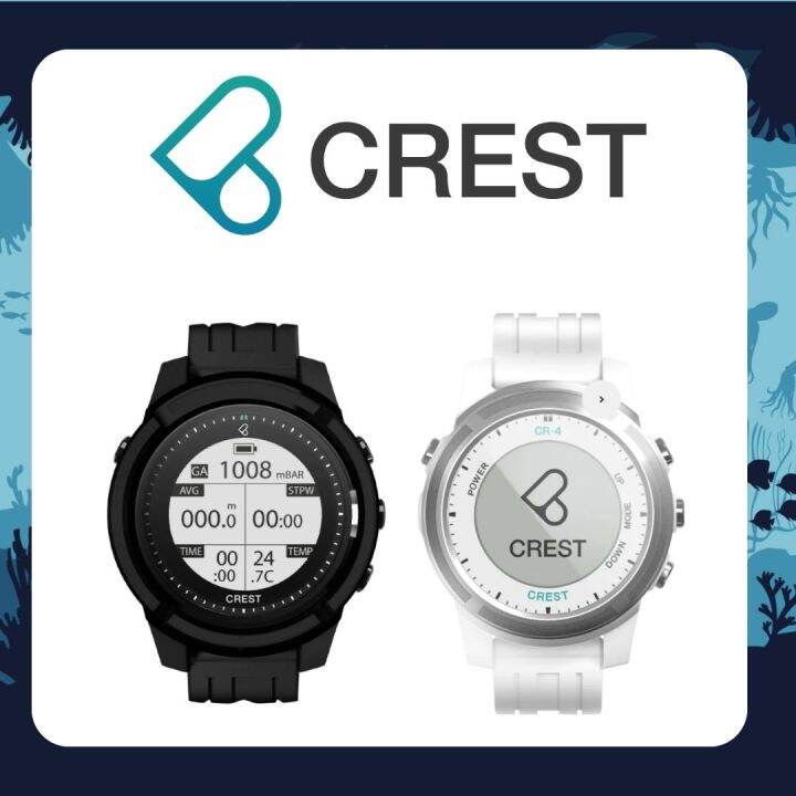 CREST CR4 Dive Computer BLACK / WHITE rechargeable battery 4 modes as Diving, Freediving, Nitrox ...
