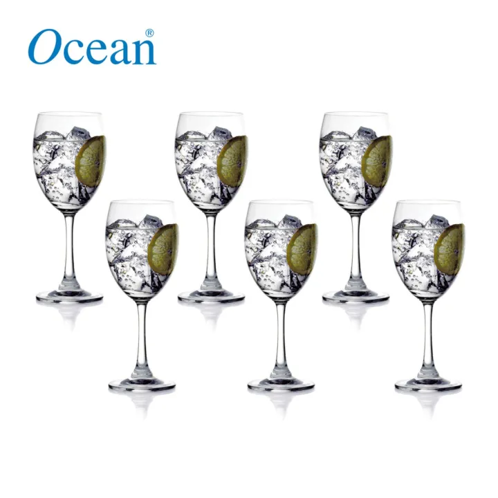 Ocean Glass Classic Water Goblet 12 1/4 Oz (354ml) Set of 6 (Clear ...
