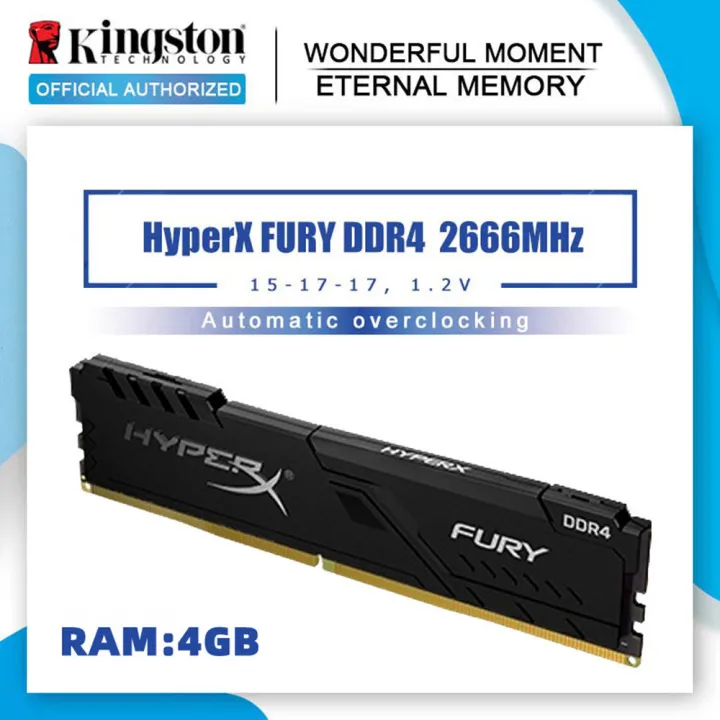 Kingston HyperX FURY DDR4 RGB Memory 2666MHz DDR4 CL15 1.2V DIMM 4GB Memoria Ram for Desktop ...