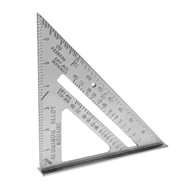 7 Inch Aluminium Alloy Triangle Square Rafter Ruler Right Angle Measure ...