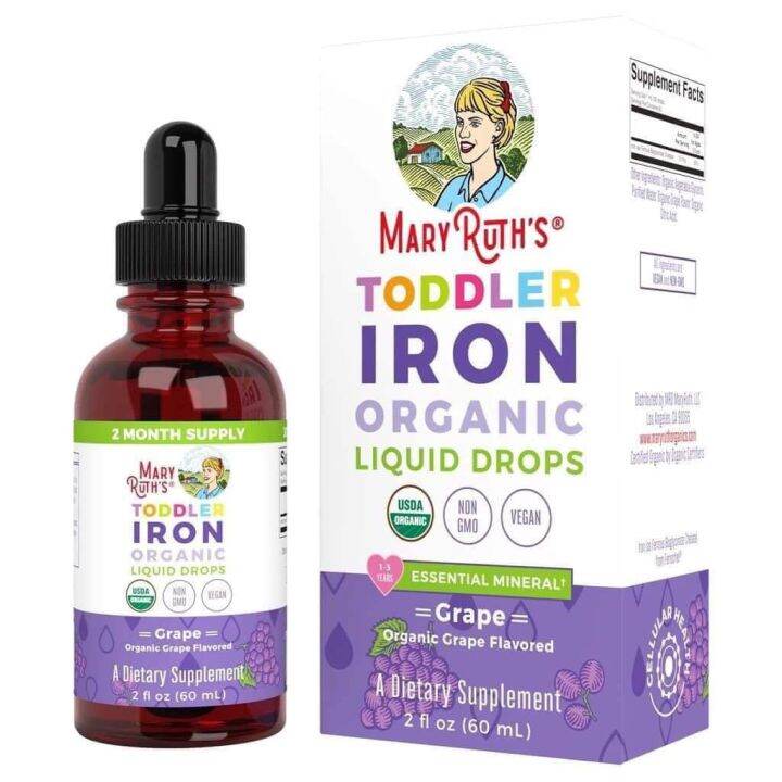 Sắt hữu cơ Mary Ruth's Organic Toddler Iron Liquid Drops 60ml , sắt ...