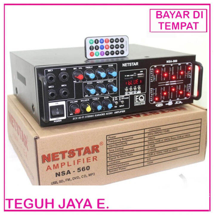 NETSTAR NSA-560 FM Ampli Amplifier BLUETOOTH USB SD CARD KARAOKE ...