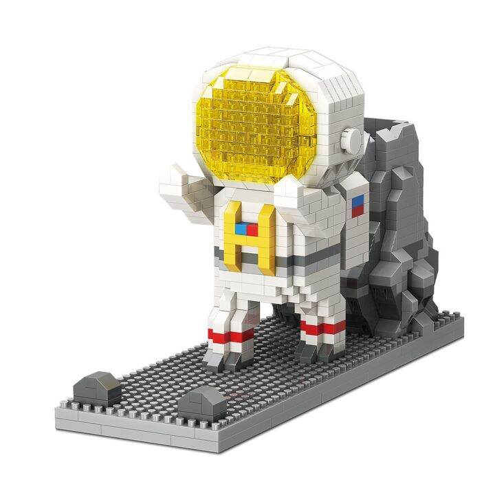 Microgood 1เซ็ตบล็อกของเล่นสร้างสรรค์ประสานมือและตาสีสดใสนักบินอวกาศมินิสำเร็จรูปชุดไมโครสำหรับ ...