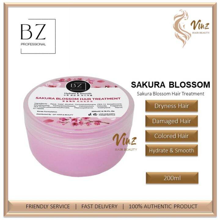 BZ Professional KOREA Hydrate & Smooth Sakura Blossom Hair Treatment ...