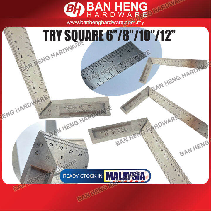 L-Square Angle Ruler / Pembaris Sesiku L - 方角尺 6” 8” 10” 12” / L Ruler ...