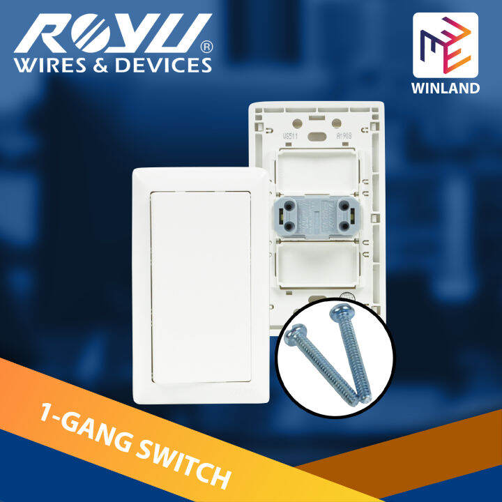 ROYU by Winland Super Wide Series 1-Gang Switch Electrical Wiring Devices (10A / 250V~) WS511 ...