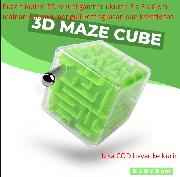 Puzzle labirin 3D sesuai gambar ukuran 8 x 8 x 8 cm mainan edukasi ...