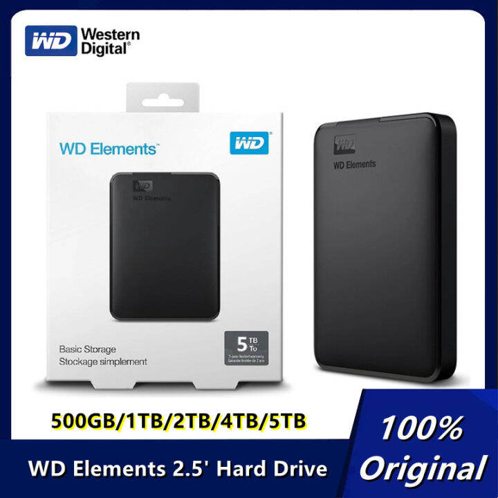 Western Digital WD Elements 5TB External Hard Drive USB 3.0 Portable 2. ...