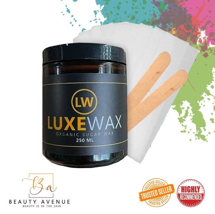 Luxewax Organic Sugar Wax 250ml with wax strips and Applicator (With ...