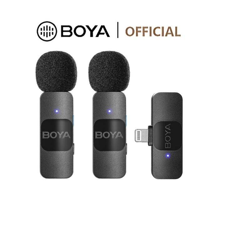 BOYA BY-V1/V2 Lavalier Microphone with Noise Cancellation Vlogging Mic for Phones Laptop ...