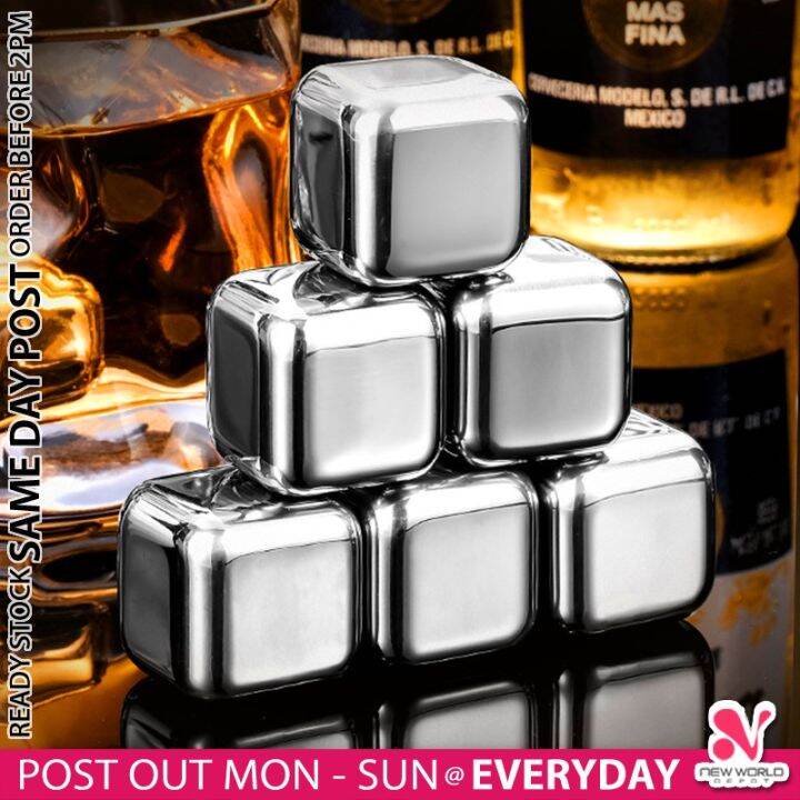 𝗡𝗢 𝗪𝗔𝗧𝗘𝗥𝗘𝗗 𝗗𝗢𝗪𝗡 》Reusable 304 Stainless Steel Ice Cube Quick Cooling ...