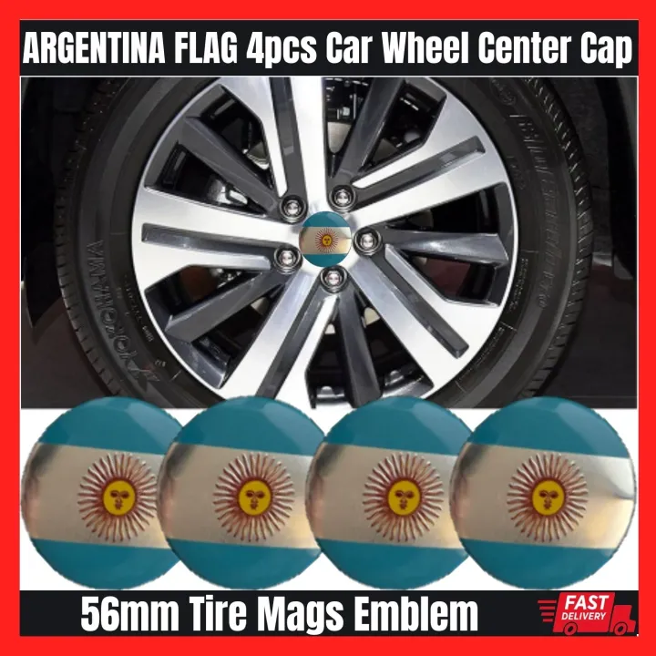 ARGENTINA FLAG 4pcs Car Wheel Center Hub Cap Sticker Cover Metal Case ...