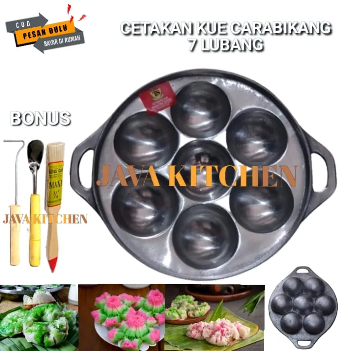 Cetakan kue carabikang / Apem / Cilor / Baklor / Maklor Lubang 7 Tebal ...