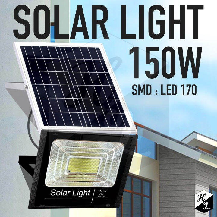 โคมไฟโซล่าเซลแผงใหญ่150W Solar Light สปอร์ตไลท์ แท้จาก JD รุ่น JD-8150 โคมไฟพลังงานแสงอาทิตย์ ...