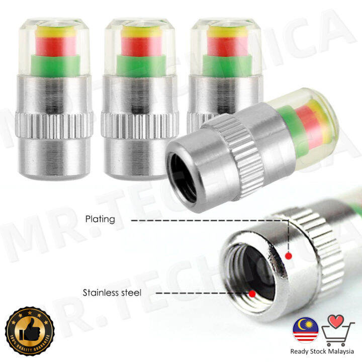 Car Air Alert Tire Valve Cap Gauge Tyre Pressure Monitor Indicator ...