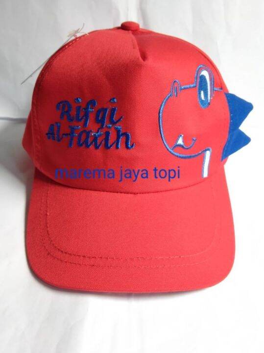 Topi tanduk dino free bordir nama sendiri | Lazada Indonesia