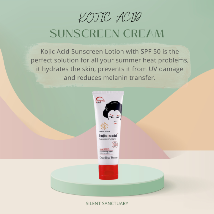 AUTHENTIC and Effective KOJIC ACID COLLAGEN WHITENING SUNSCREEN CREAM SPF 50 WATERPROOF & LONG ...