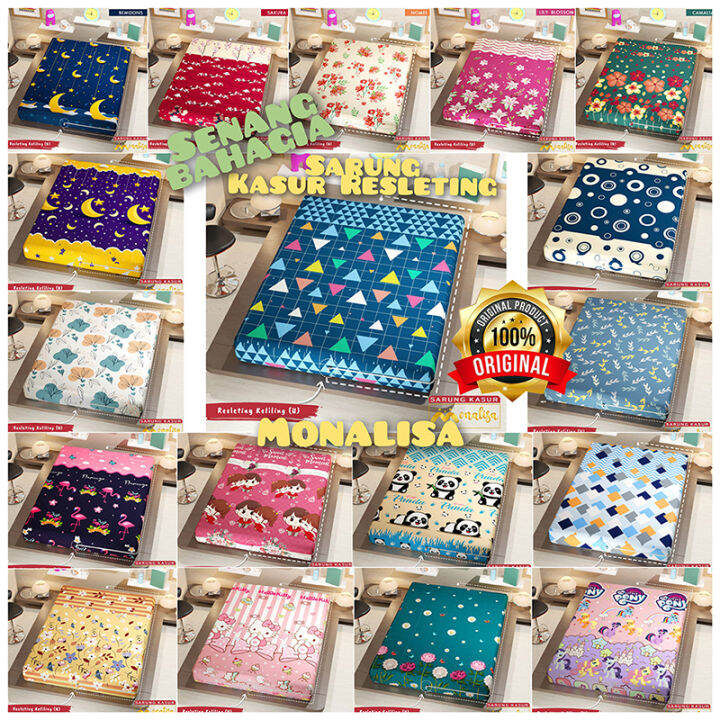 Sarung Kasur Monalisa / Sprei Resleting 90 x 200 Tinggi 20 cm Sarung ...